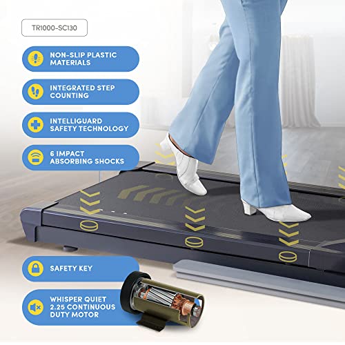 LifeSpan Fitness β Omni Console Under Desk Walking Pad Treadmill for Home Workout & Office Use, Whisper Quiet Under Table Treadmill, 0.4 to 4.0 mph Portable Treadmill (TR1000SC130-Combo, Omni Console)