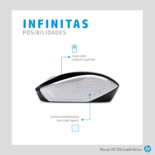 HP Wireless Mouse 200 (Black/Silver, 2HU84AA)
