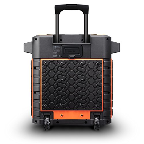 ION Audio Raptor | Ultra-Portable 100-Watt Wireless Water-Resistant Speaker with 75-Hour Rechargeable Battery, Bluetooth Streaming, AM/FM Radio and Multi-Color Light Bar