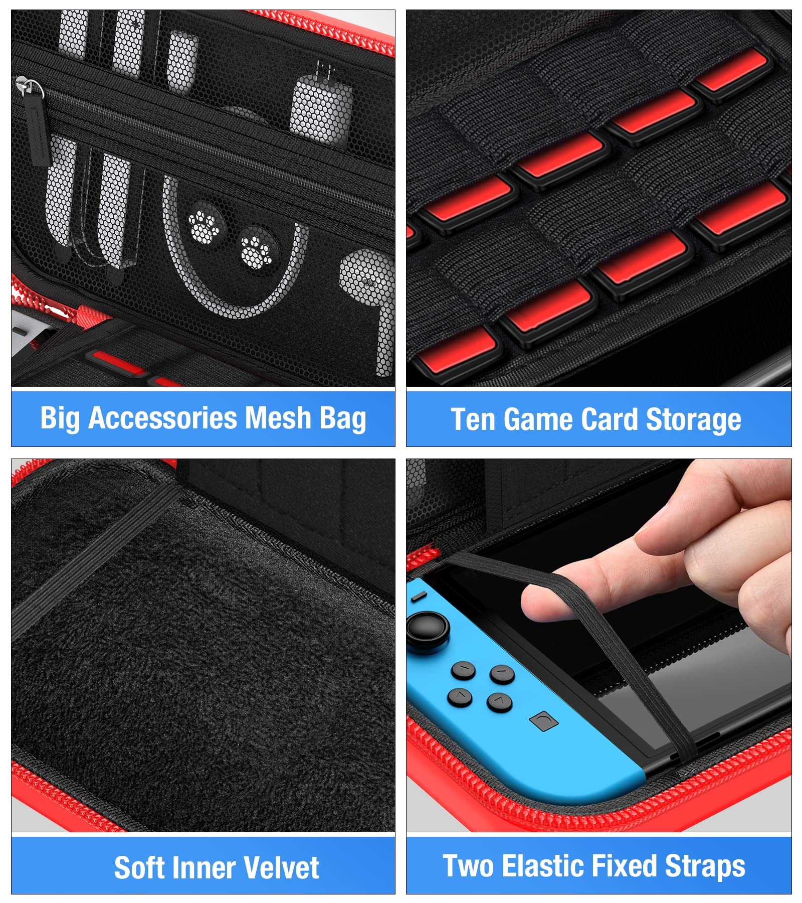 Kawaye Switch Case Compatible with Nintendo Switch/Switch OLED Console, Switch Carrying Case Portable Travel Carry Case for Switch/Switch OLED, Protective Hard Shell Switch Carry Case for Girls & Boys