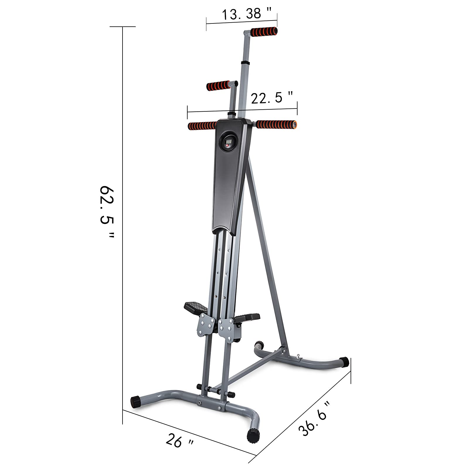 Hihone Vertical Climber Adjustable Exercise Climber Trainer, 400Lbs Capacity Steel Frame Cardio Climber Full Body Stair Climber,Home Gym Exercise Folding Climbing Machine for Men and Women