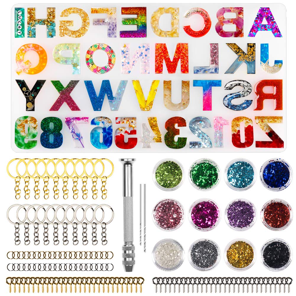 JOYYPOP Letter Resin Molds Backward Alphabet Silicone Mold for Making Resin Keychains, Pendant Jewelry, Epoxy Resin Crafts