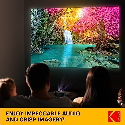 KODAK FLIK X1 Mini Pico Projector | Portable Compact 100β Projector with Remote Control & 2W Speakers Plays Movies, TV Shows & Games | Compatible with HDMI, USB, AV, Smartphone, Firestick Black