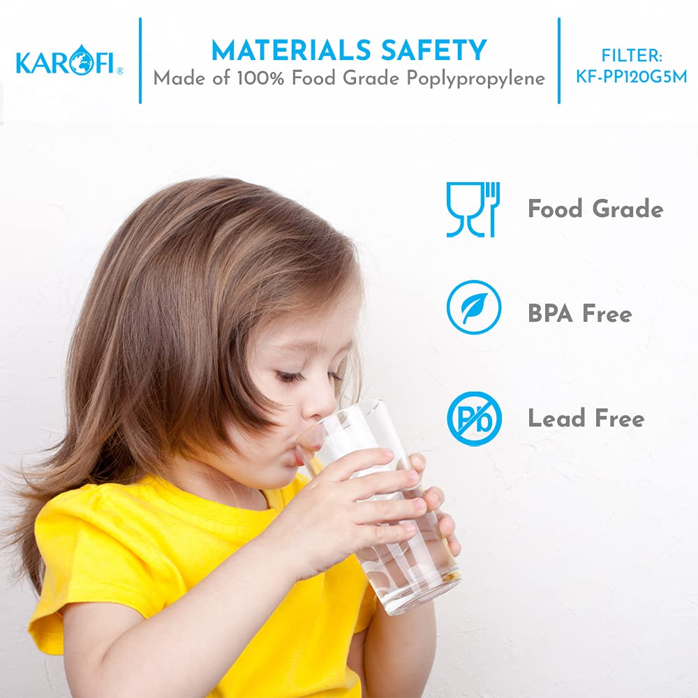 KAROFI 4-Pack 5 micron 10" x 2.5" Whole House Water Filter Cartridge | Sediment Water Filter Replacement for 10 Inches Reverse Osmosis System