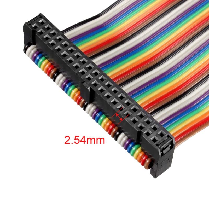 Tool parts IDC Rainbow Wire Flat Ribbon Cable 40P D-type FC/FC Connector 2.54mm Pitch 0.5m