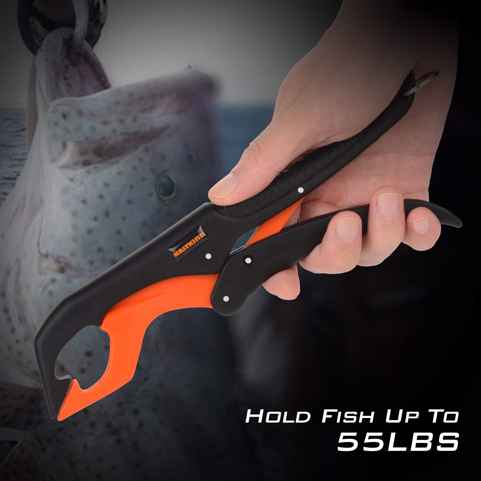 KastKing Fish Scale with Floating Lip Gripper, Water Resistant, Dual Mode β 110 LBS/50 Kg, Light and Strong ABS Frame, Non-Slip Handle, Retractable 38β Tape Measure and Floating Lip Gripper Combo