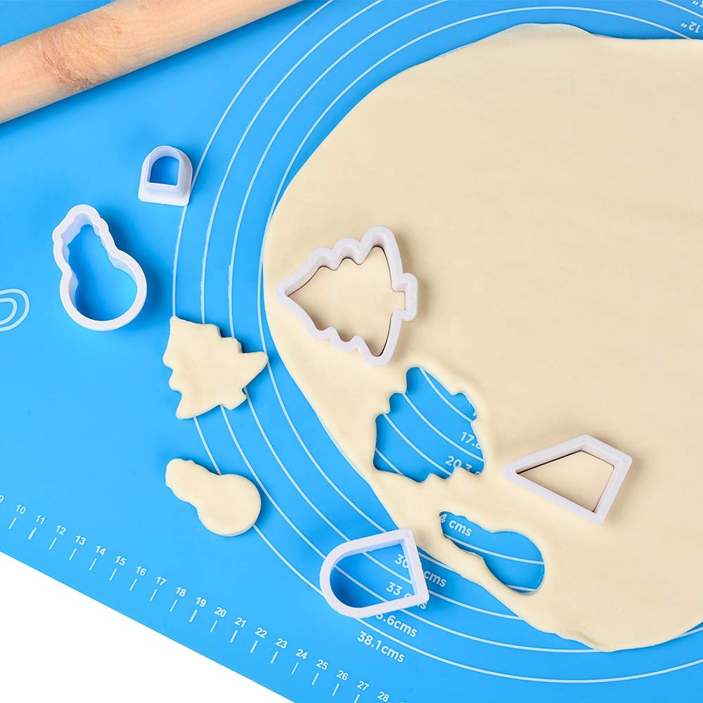 Kitzer Non Stick Silicone Baking Mat, Blue 25 Inches x 18 Inches Non Slip on Surfaces for Rolling Dough with Measurements, Heat Resistant, Reusable, and Easy to Clean made with Food Grade Silicone