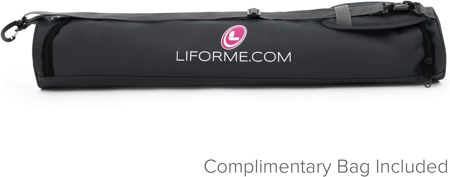 LIFORME Original Yoga Mat & Travel Mat Bundle Pack β Patented Alignment System, Eco-Friendly, Non-Slip Warrior-Grip, Made with Natural Rubber, Thick, Sweat Resistant, Comfortable - Pink/Pink