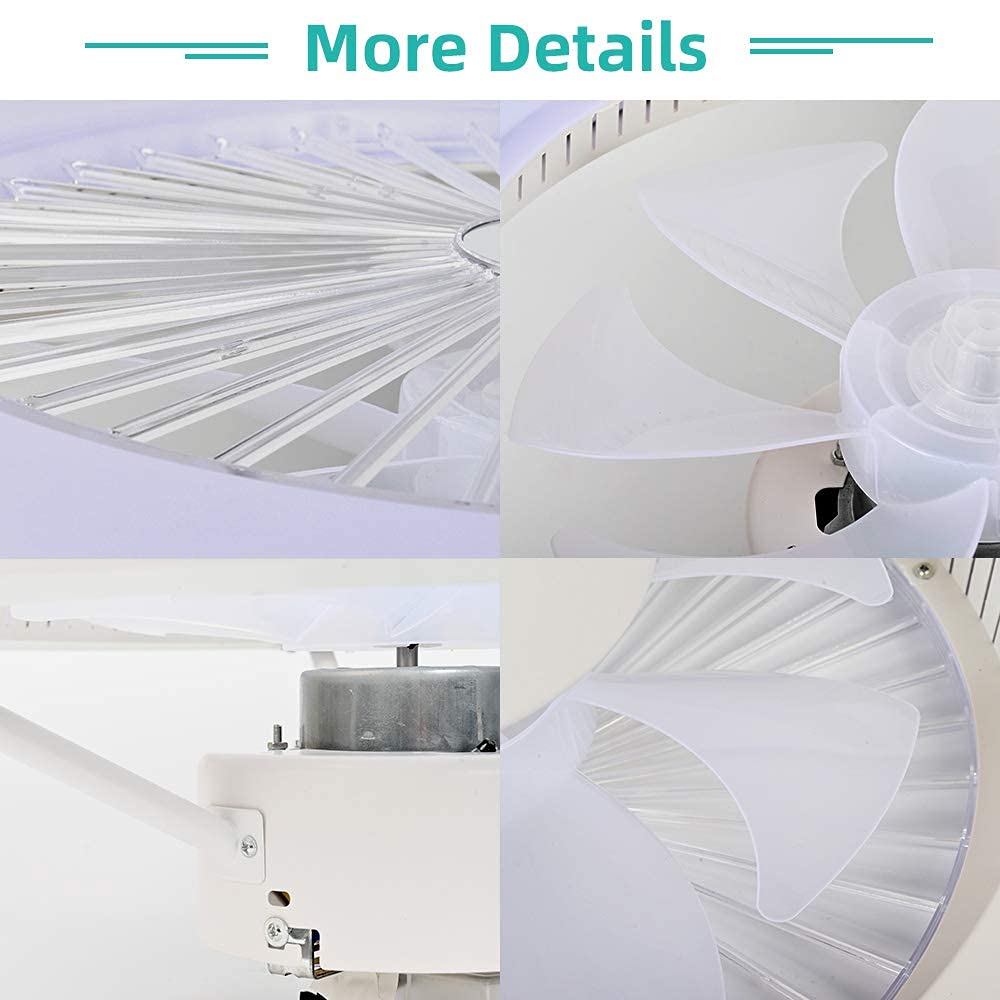 IYUNXI Modern Ceiling Fan with Lights, Flush Mount, Remote Control LED Dimming 3 Colors Lighting, Low Profile Ceiling Fan 23 Inch,72W Enclosed, Kitchen, Bedroom, Children's Room