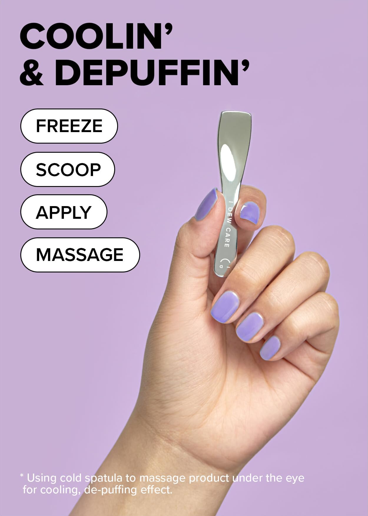 I Dew Care Multi-functional Applicator - Get The Scoop | Gift, Stainless Steel Spatula, Beauty Tool for Cream, Lip Balm, Wash-Off Masks, Mixing, Depuffing
