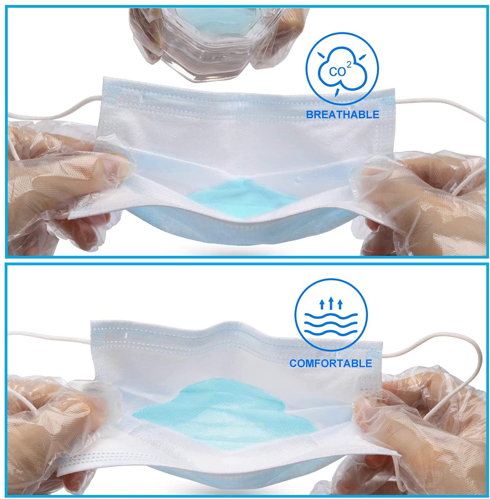 Kids Disposable Face Masks, 100 Pack Kids Masks Disposable, Kids Face Mask Childrens Disposable Face Mask (Colorful)