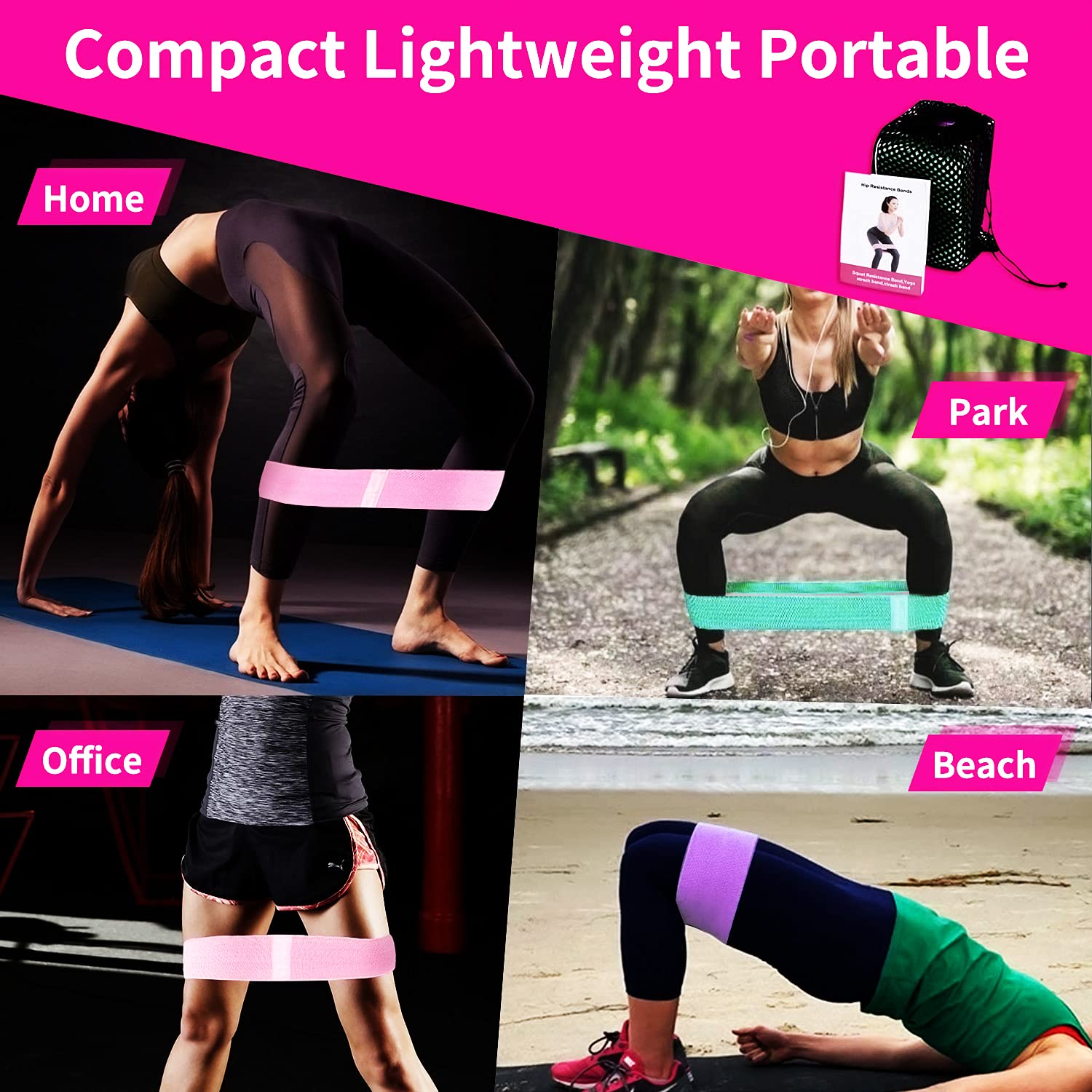 HOSLAFON Resistance Bands Set Exercise Workout Fitness Booty Bands for Working Out Resistance Loops Bands for Women Elastic Bands for Exercise Pull up Assistance Bands Stretch Bands Stretching Strap