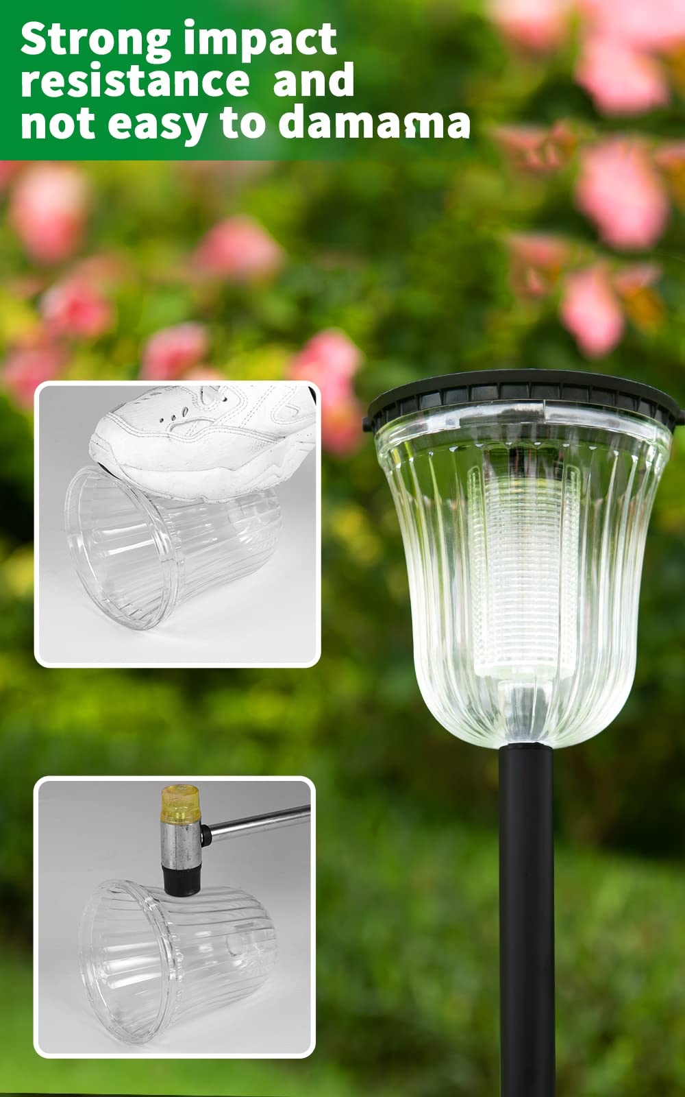 JSOT Solar Pathway Lights Outdoor Waterproof Color Changing,2 Modes Auto On/Off Solar Powered Lights for Garden Backyard Driveway Landscape 6 Pack