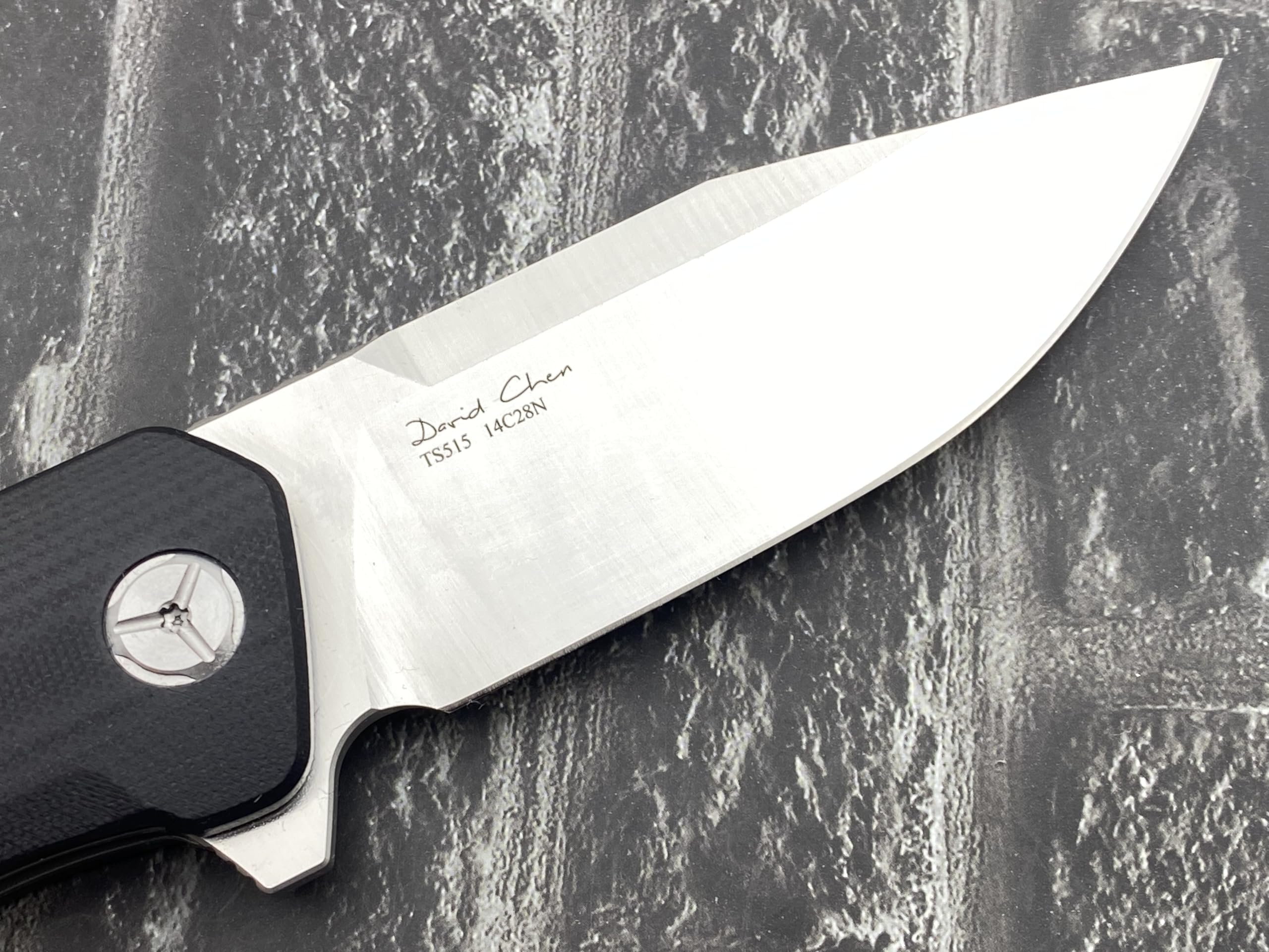 TwoSun Folding Knife 14C28N Blade 420 Steel / G10 Handle Pocket Knife TS515-14C28N-Satin