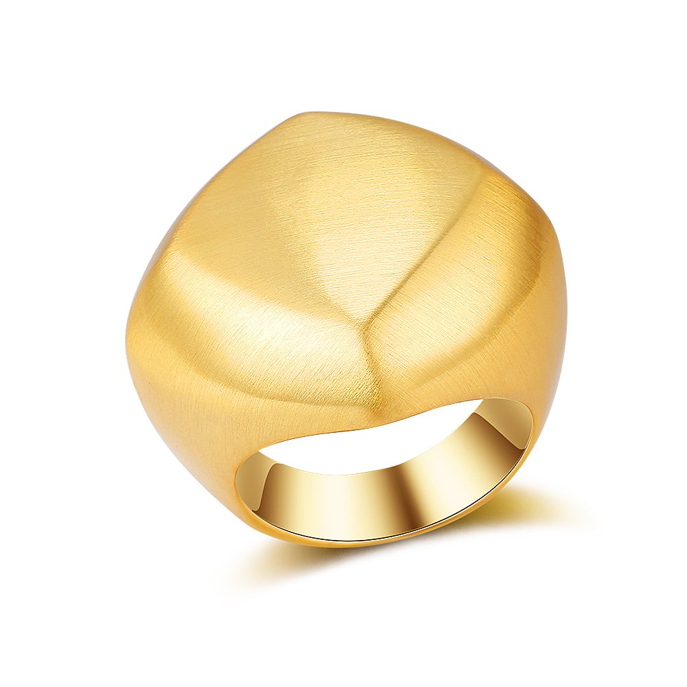 Mytys Gold Rings for Women 18K Gold Plated Band Rings Chunky Statement Ring Gift (Gold 5, 10)