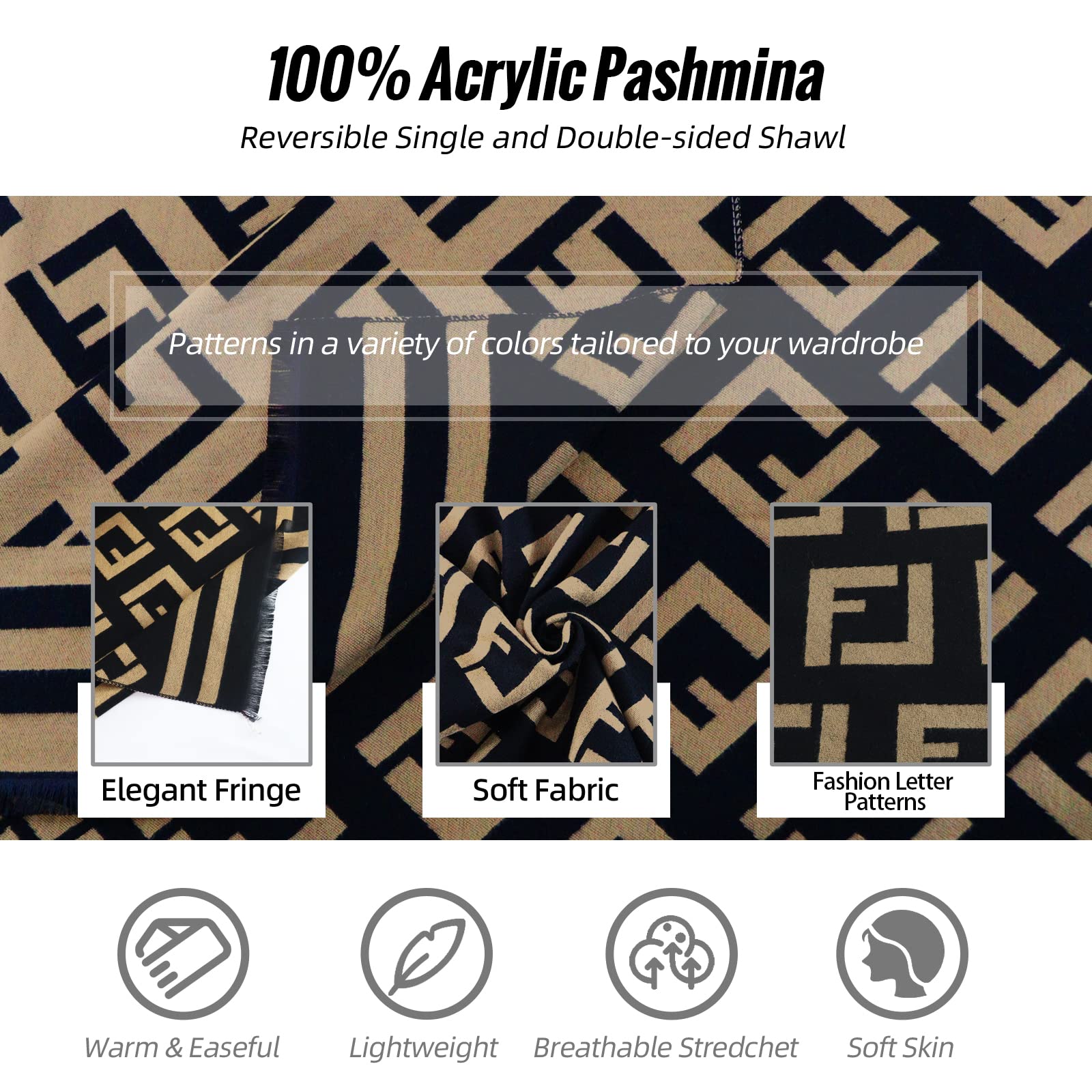 LIFWARM Scarfs for Women Shawls and Wraps for Evening Dresses Pashmina Scarves Blanket Cardigan Cape