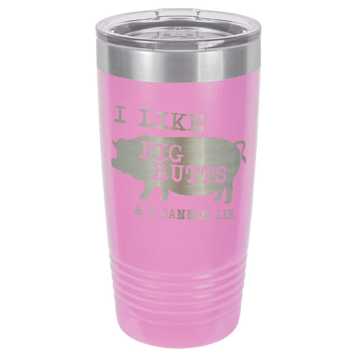 I LIKE PIG BUTTS LIGHT PURPLE 20 oz Drink Tumbler With Straw | Laser Engraved Travel Mug With grilling Quotes | Compare To Yeti Rambler | Best Gift Idea For Birthday with BBQ Quotes | OnlyGifts.com