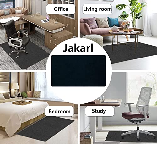 Jakarl Office Rolling Chair Mat for Hardwood Tile Floor, Computer Gaming Under Desk Low-Pile Rug, Large Anti-Slip Floor Protector Mat for Home Work (Black, 36" X 55")