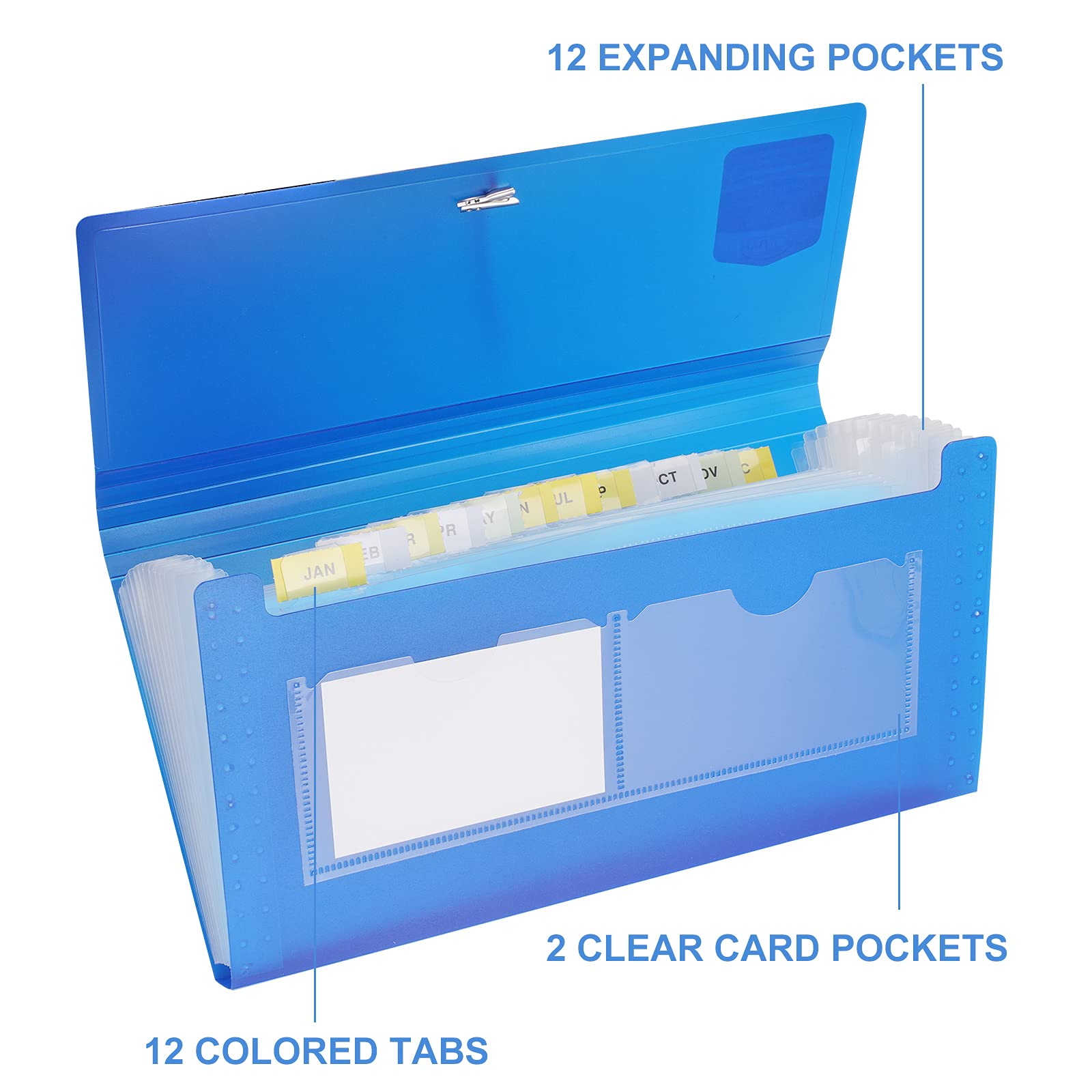 HYUNLAI Expanding File Folders 4 Pack, 10.4' 5.5' Receipt Organizer File Folder with 12 Pocket for Receipts,Coupons,Checks,Tickets-Water Resisā¦