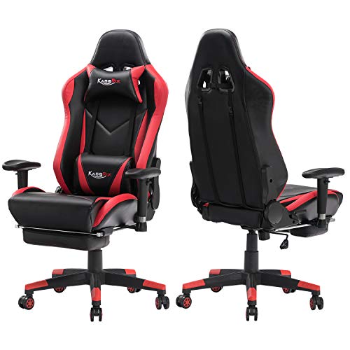 KASORIX Gaming Chair Ergonomic Video Game Chair High Back Computer Chair Professional Racing Style Comfortable Gamer Chair with Footrest and Massage Backrest and Lumbar Support