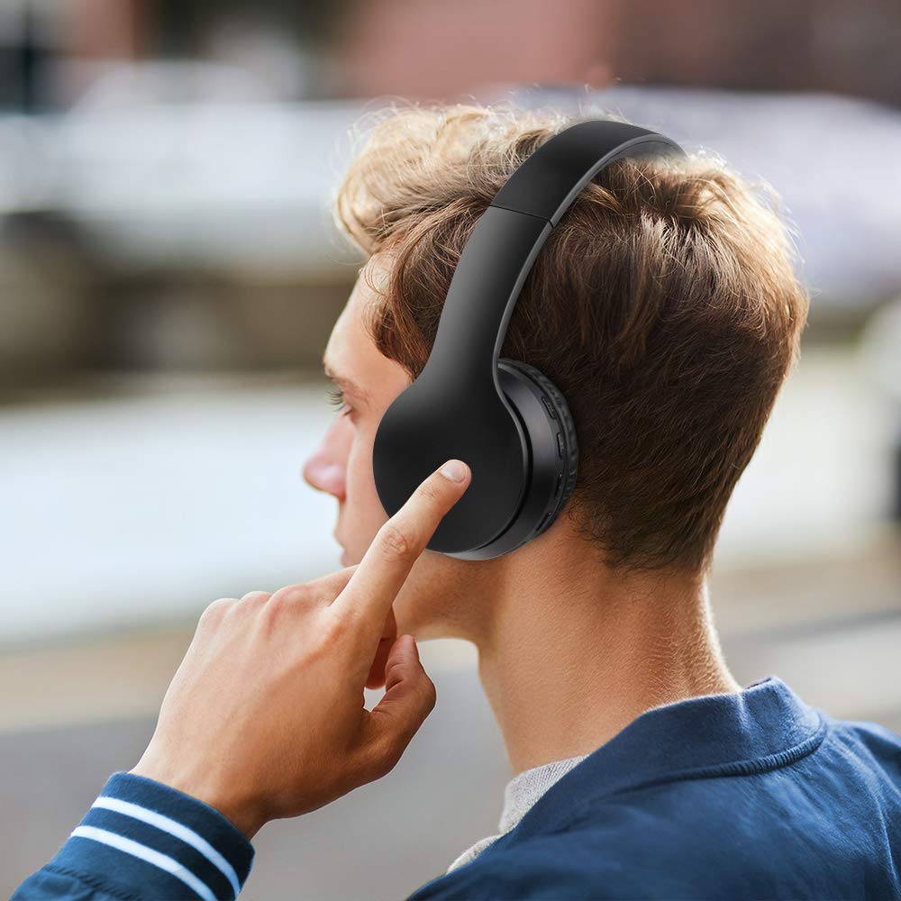 I love e iFecco Wireless Bluetooth Headphones Over-Ear, Foldable HiFi Stereo Headset with Built-in Microphone and Soft Protein Earpads for Travel, Home, Office