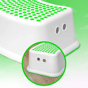 Kids Green Step Stool - Great for Potty Training, Bathroom, Bedroom, Toy Room, Kitchen, and Living Room. Perfect for Your House