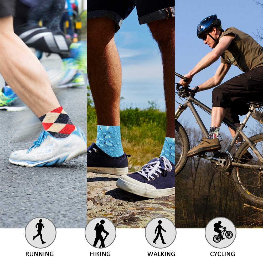HUSO Music Note Patterned Socks, Men's Women's Novelty Stylish Awesome Socks for Running, XXL