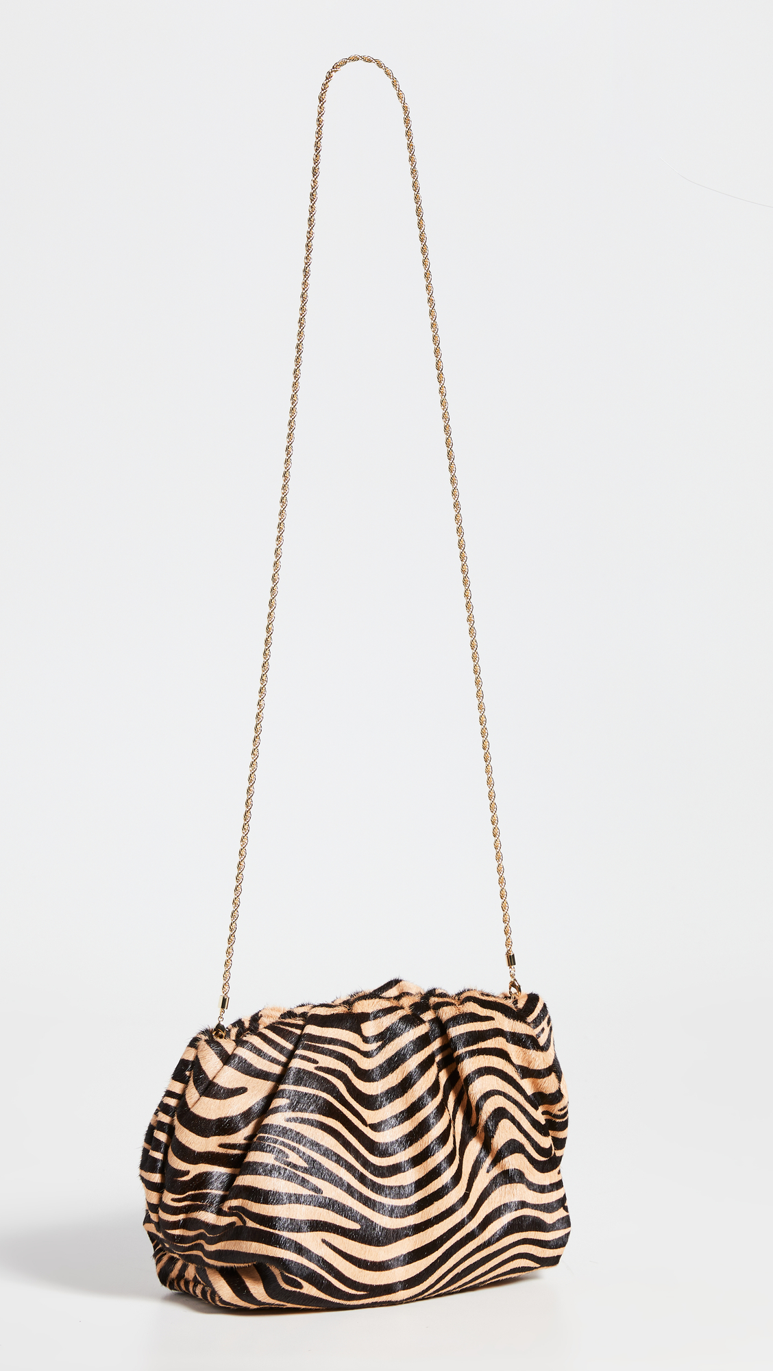 Loeffler Randall Salem Mini Oversized Gathered Clutch Zebra One Size