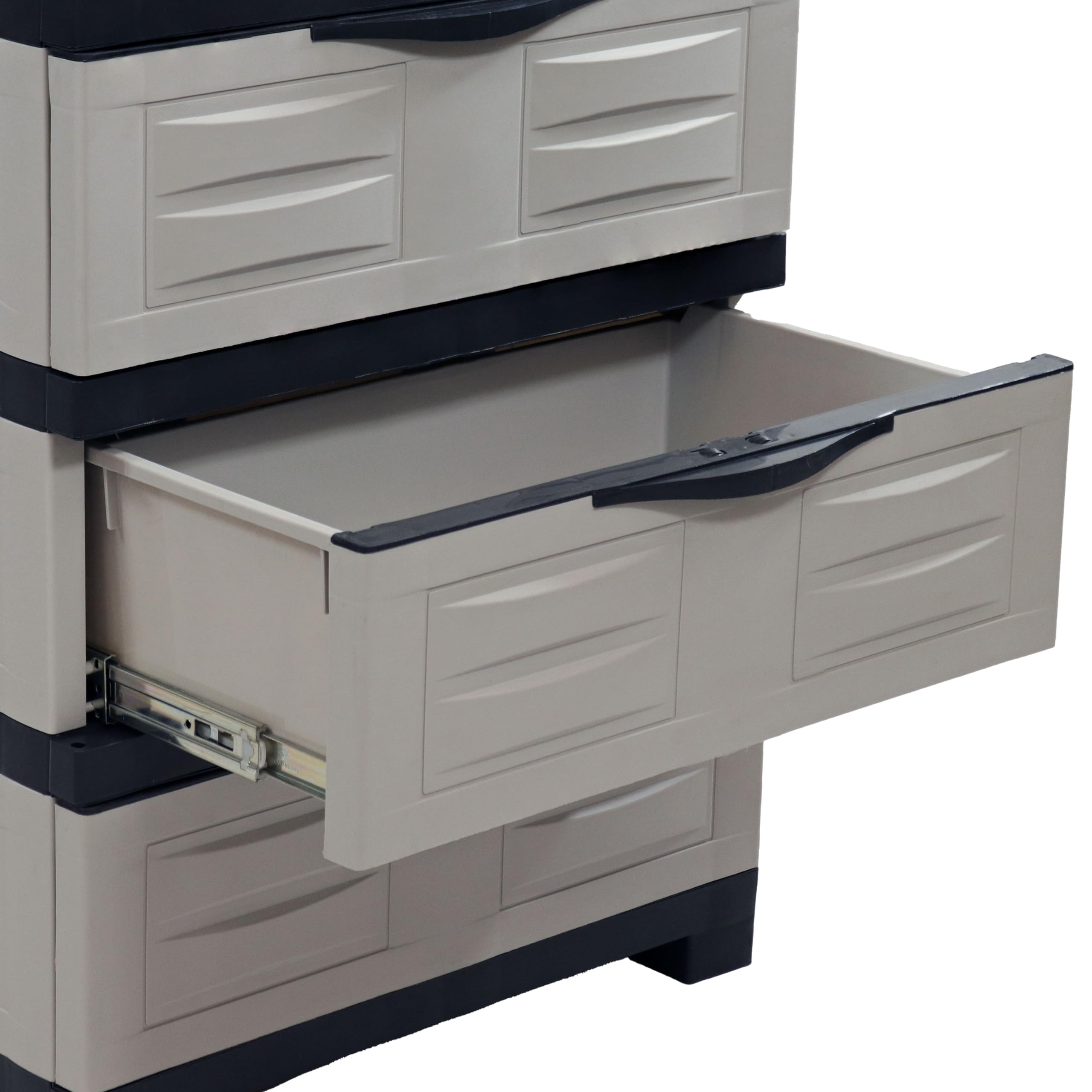 Sunnydaze 3-Tier Plastic Storage Drawers - Versatile Storage Cabinet with 3 Drawers - Tool-Free Assembly - Gray - 29.5" H