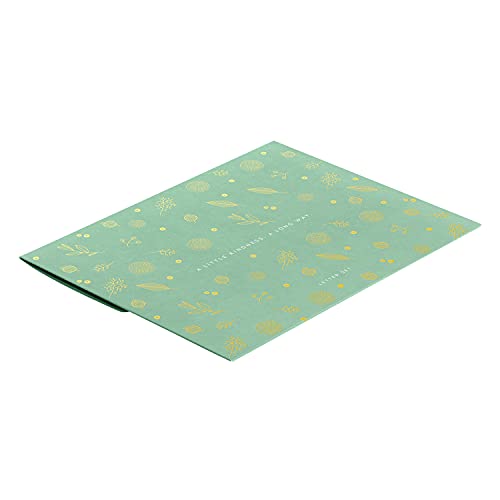 Letter Writing Set - Thyme: Kindness. 20 Blank Writing Sheets and 20 Matching Envelopes with 20 Stickers for Sealing. Storage Box with Magnetic Closure. Gold Foil Detailing by kikki.K