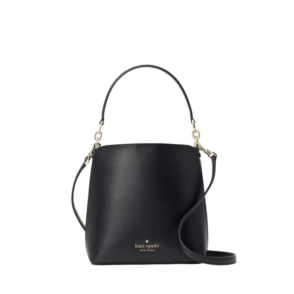 KATE SPADE DARCY SMALL BUCKET CROSSBODY SHOULDER LEATHER BAG IN BLACK