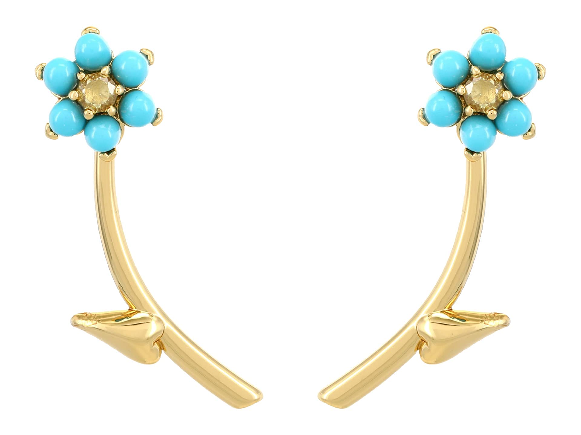 Kate Spade New York Miosotis Flower Ear Jacket Earrings Turquoise One Size
