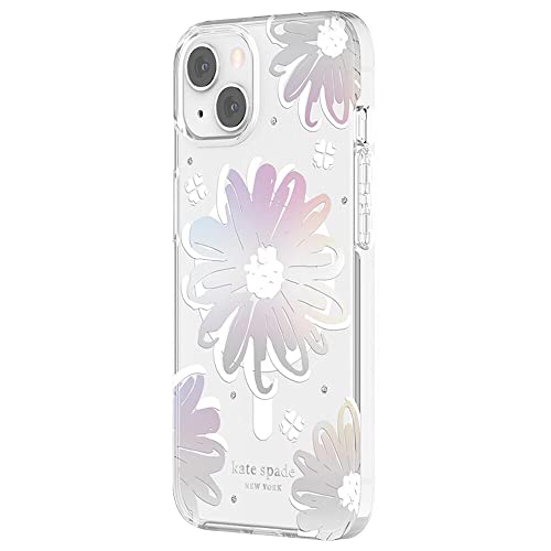kate spade new york Protective Hardshell Case for MagSafe for iPhone 13 - Daisy Iridescent Foil
