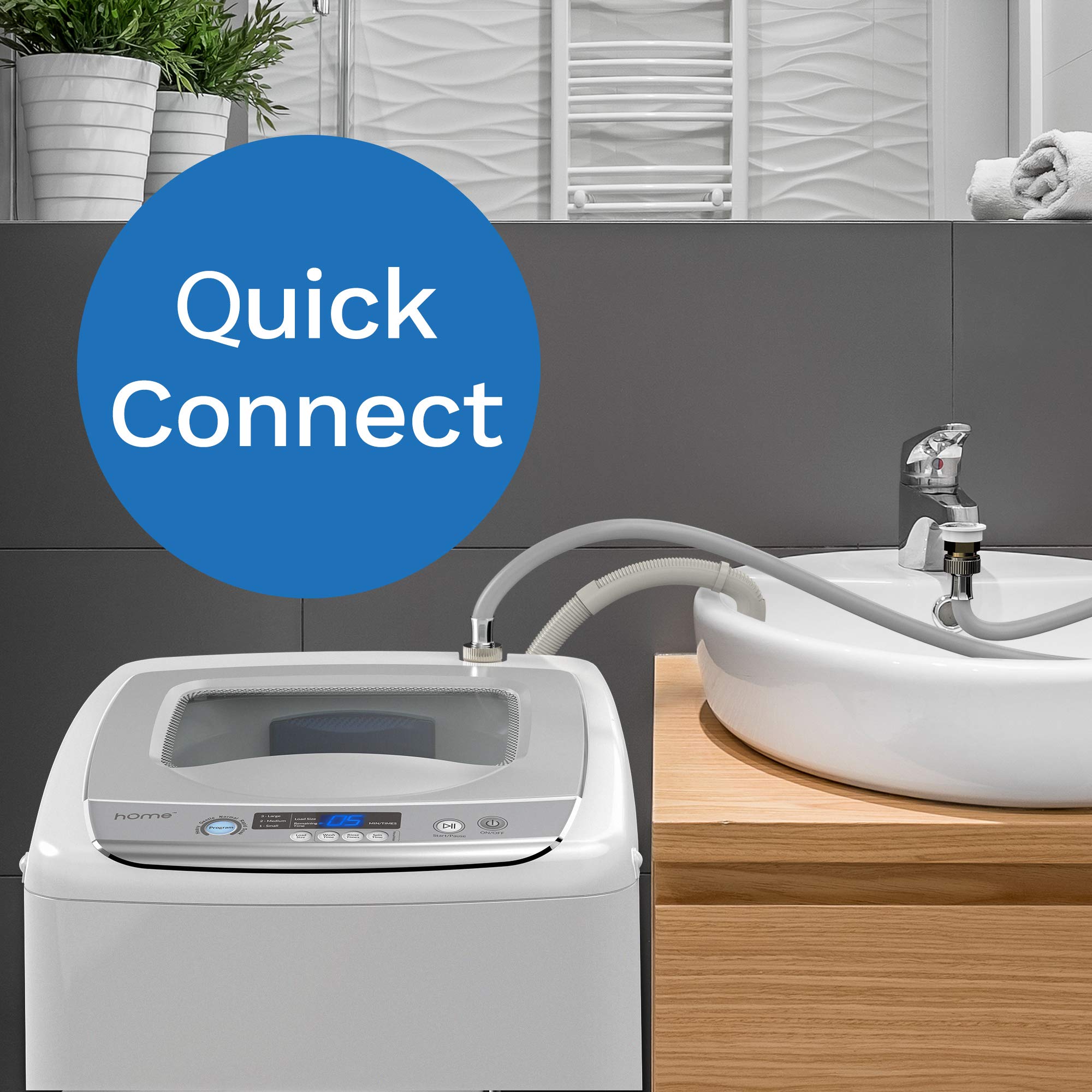 hOmeLabs Portable Washing Machine - 6 Pound Load Capacity, 0.9 Cubic Foot Interior, Top Loading, 5 Wash Cycles, and LED Display - Perfect for Apartments, RVs and Small Space Living