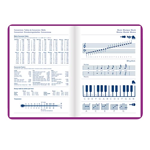 Letts of London Dazzle Academic Weekly Planner, August 2023 to July 2024, Week-to-View, Sewn Binding, Multilingual, A5 Size, 8.25" x 5.875", Purple (C031116-24)