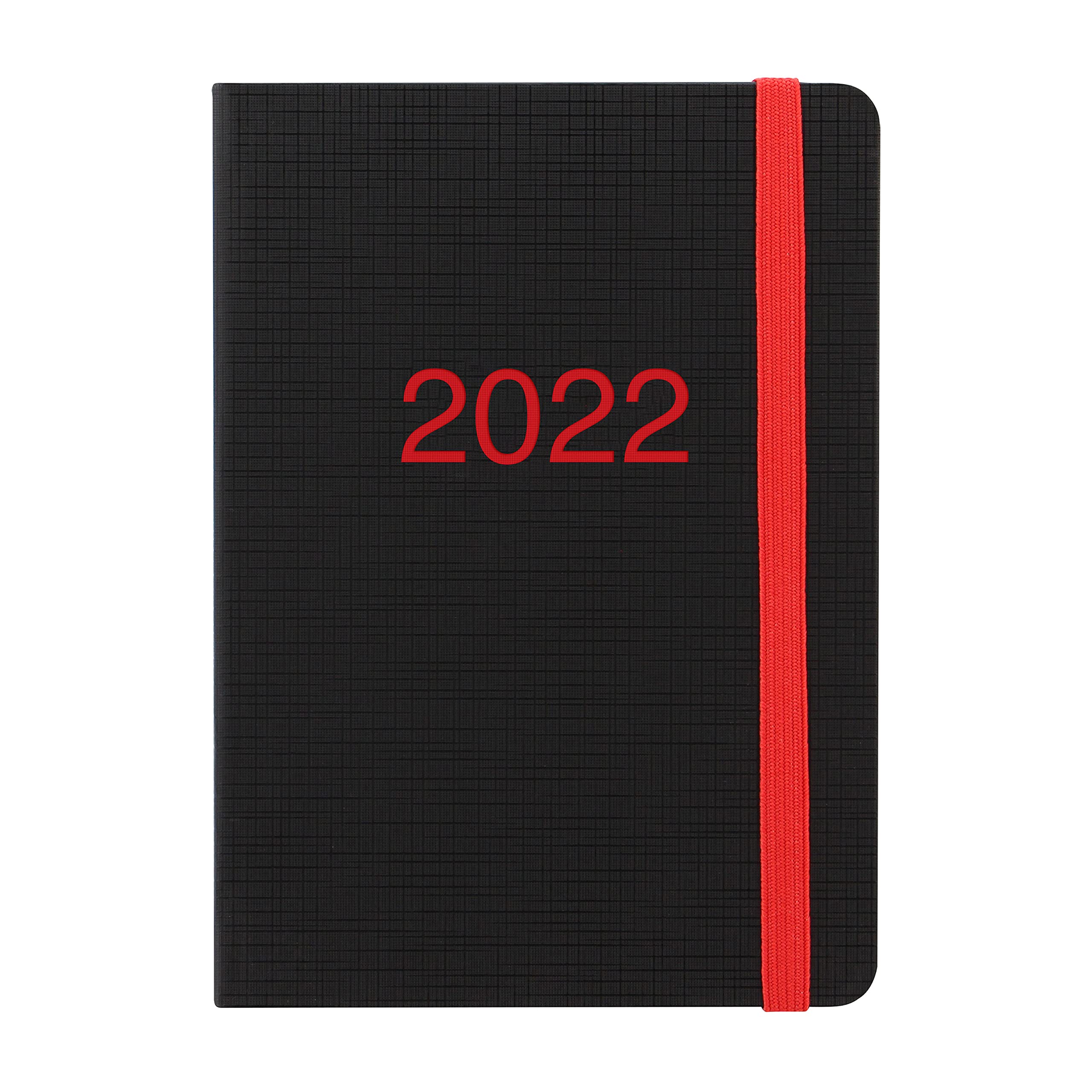 Letts Memo A6 Week to View 2022 Diary - Black + red