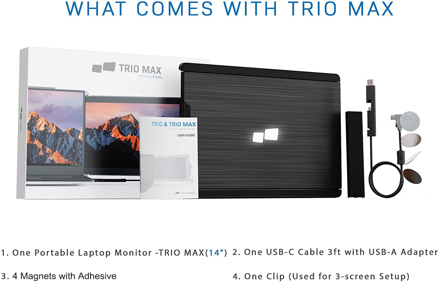 Mobile Pixels Trio Max 14.1in FHD 1080p USB Portable Laptop Monitor Extender 101-1004P01 Renewed
