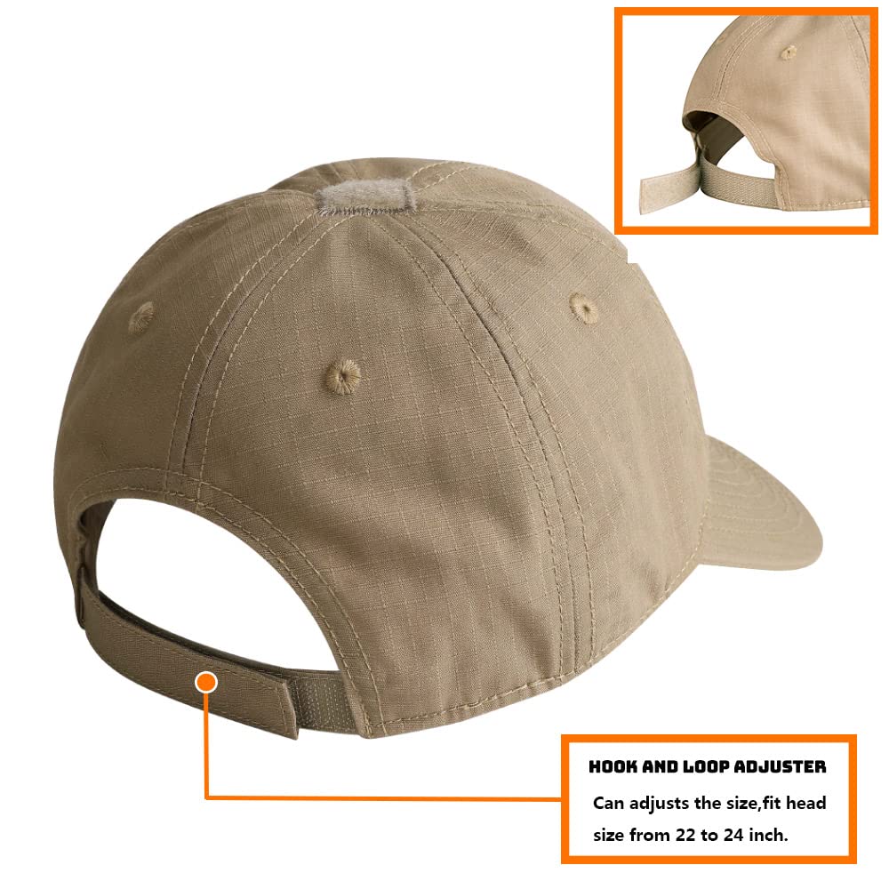 KRYDEX Tactical Cap Operator Hat Baseball Cap with Black US Flag Patch for Men Work, Gym, Hiking,Hunting (Black)