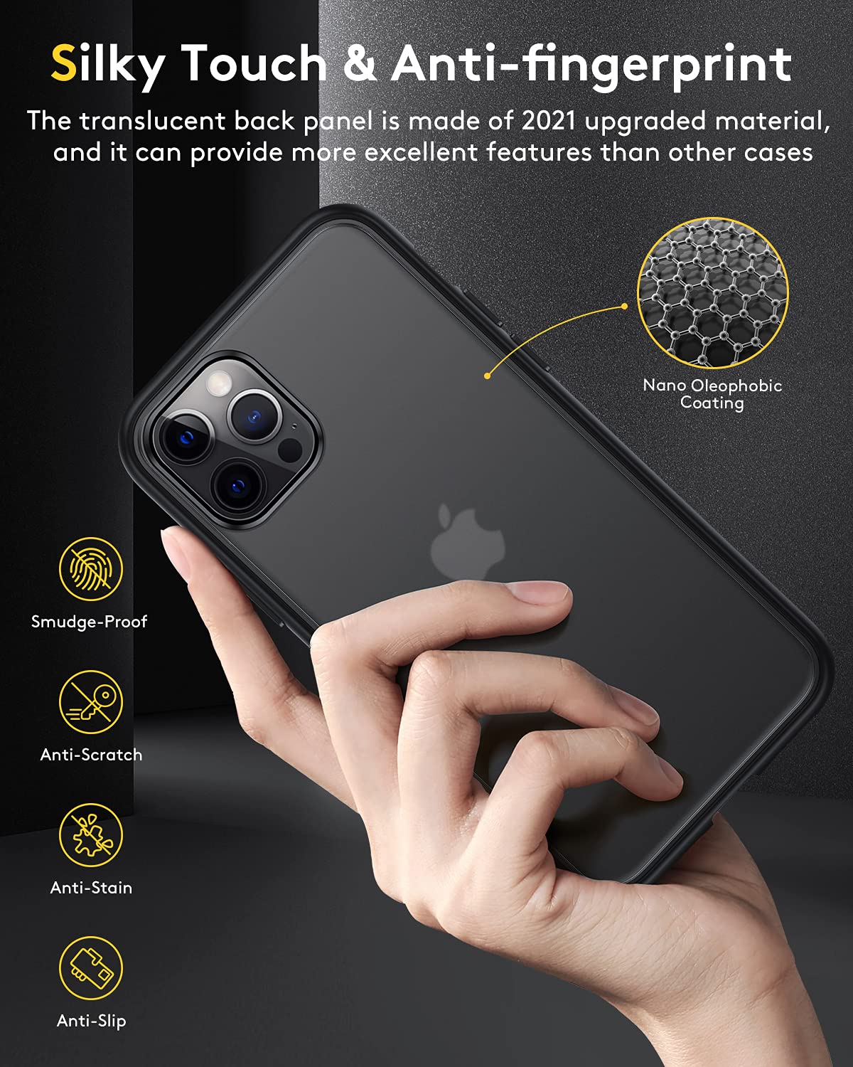 Humixx iPhone 14 Pro Case Matte Black