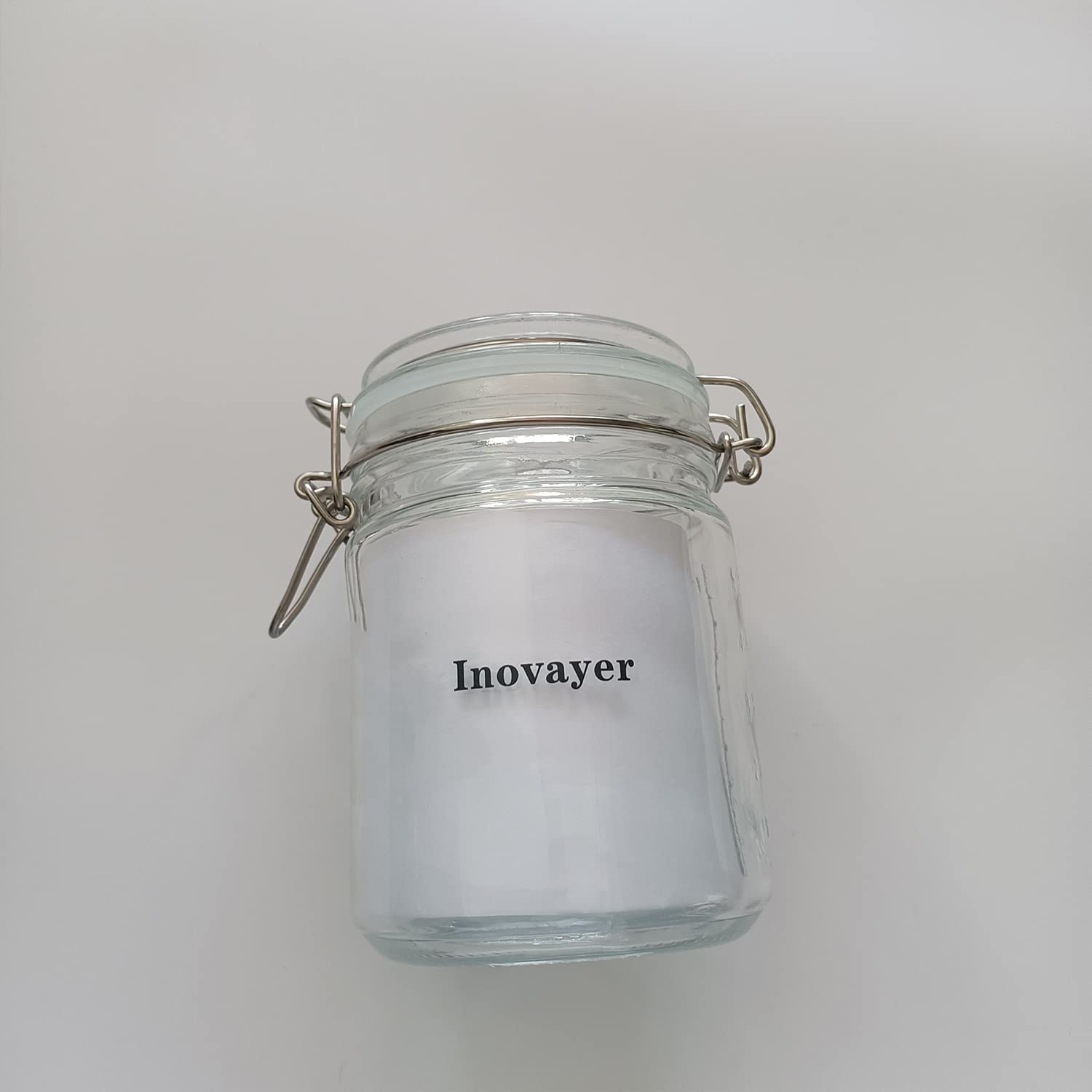 Inovayer- Glass storage jars, 1PCS Food Storage Canister for Kitchen & Pantry Organization and Storage, Square Mason Jar Containers for Storing Sugar