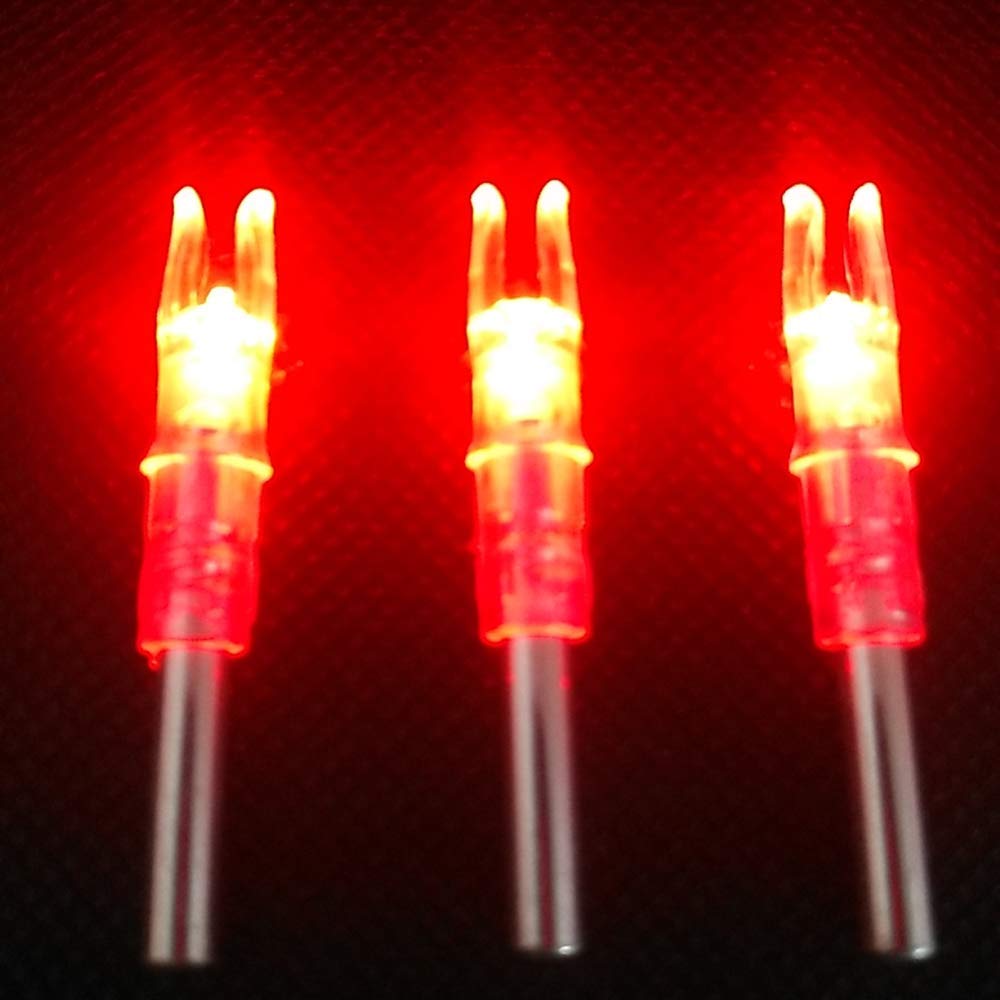 HUNTER ACTION 6PCS S Lighted Nocks for Arrow Archery Nocks Hunting LED Arrow Nocks Fits for Arrows with 0.244''/6.2mm Inside Diameter(Red)