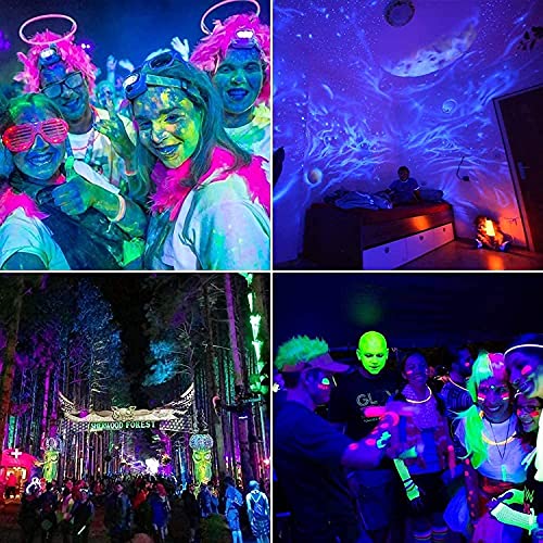 Indmird 2 Pack 50W Black Lights, Blacklight Flood Light with Plug and Switch,for Glow Party, Halloween, Fluorescent Poster, Body Paint