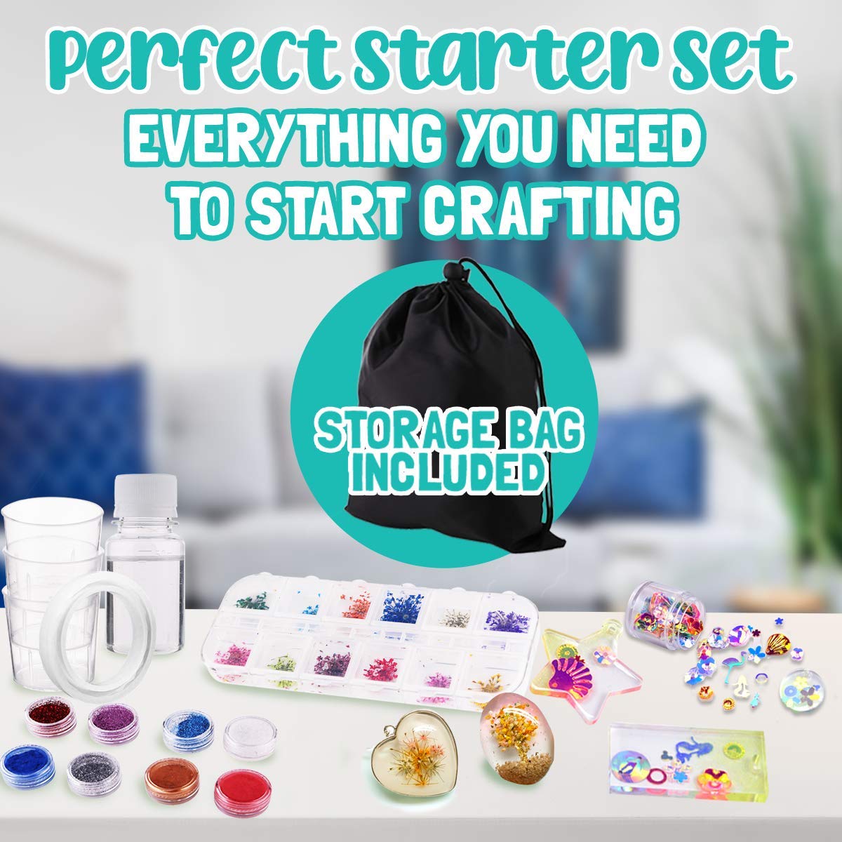Innorock Epoxy Resin Jewelry Making Kit - Epoxy Resin Kit for Beginners with Resin molds Silicone Kit Bundle - Crystal Clear Resin Casting Art Kits for Earrings Bracelets Keychain Pendant Necklace