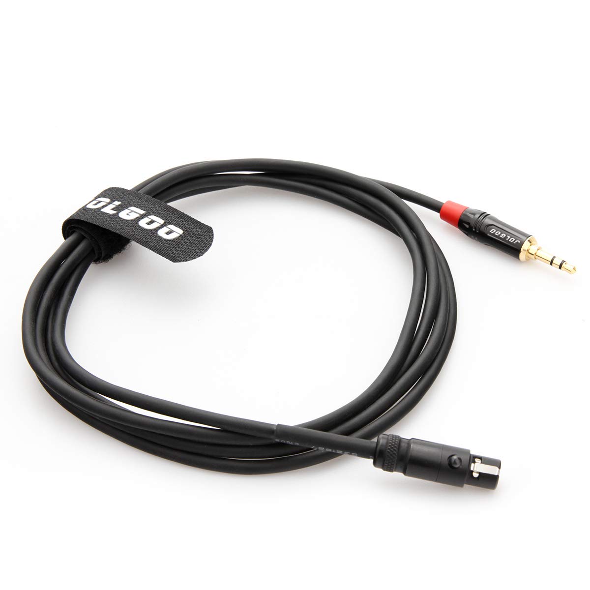 JOLGOO 3.5mm Stereo Audio Plug to Mini XLR Female Cable, 1/8" TRS Plug to 3-pin Mini XLR Female Headphones Audio Cable, 6.6 Feet
