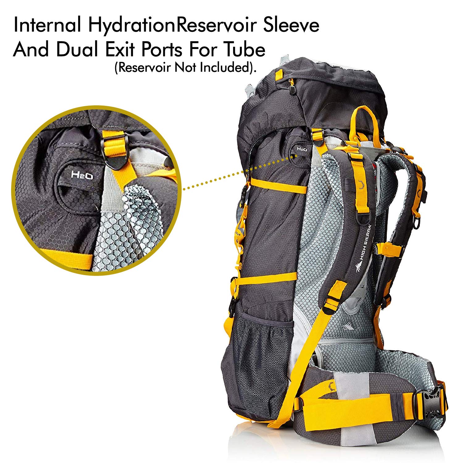 High Sierra Explorer Top Load Internal Frame Hiking Pack, Mercury/Ash/Yell-O, 55L / 30-Inch