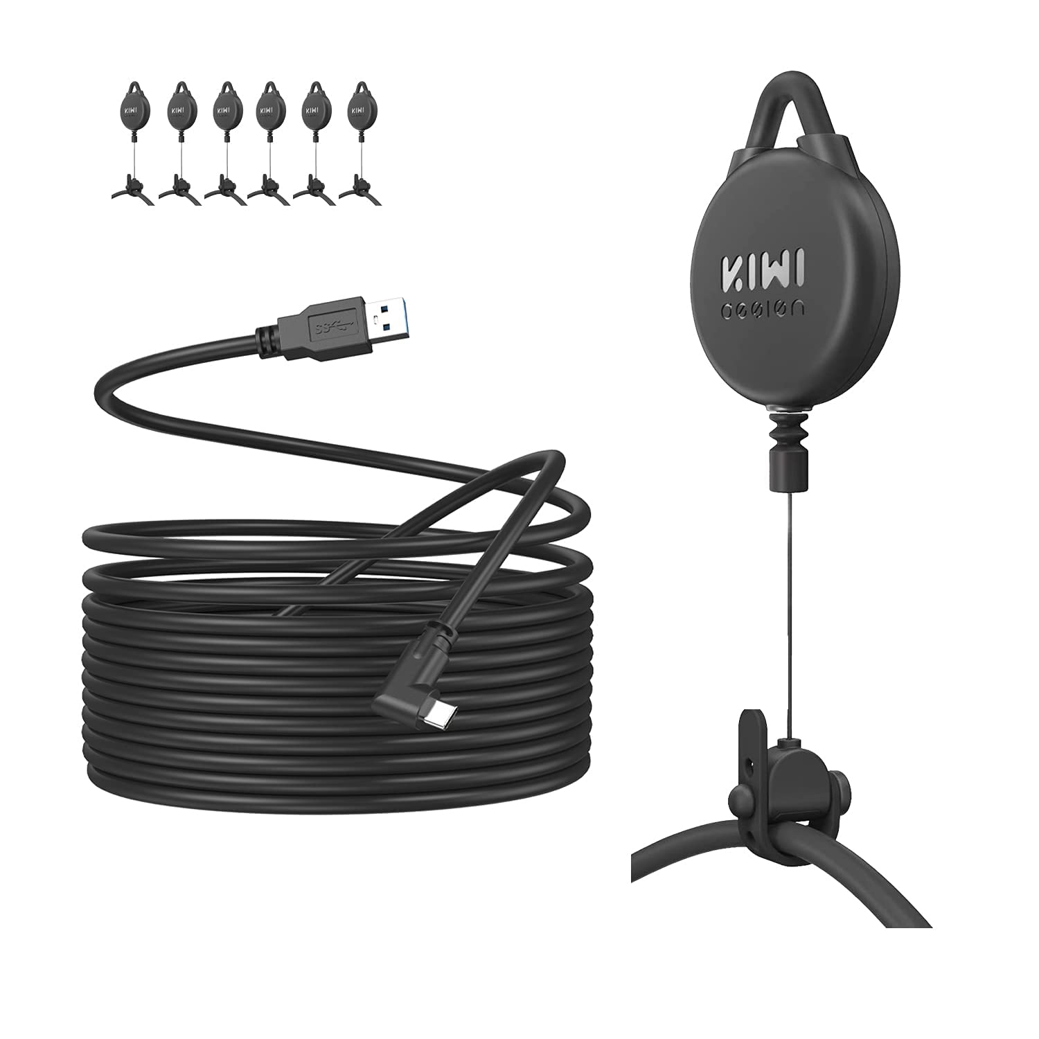 KIWI design Link Cable 16FT and Cable Management (6 Pack) for Quest 2 Accessories