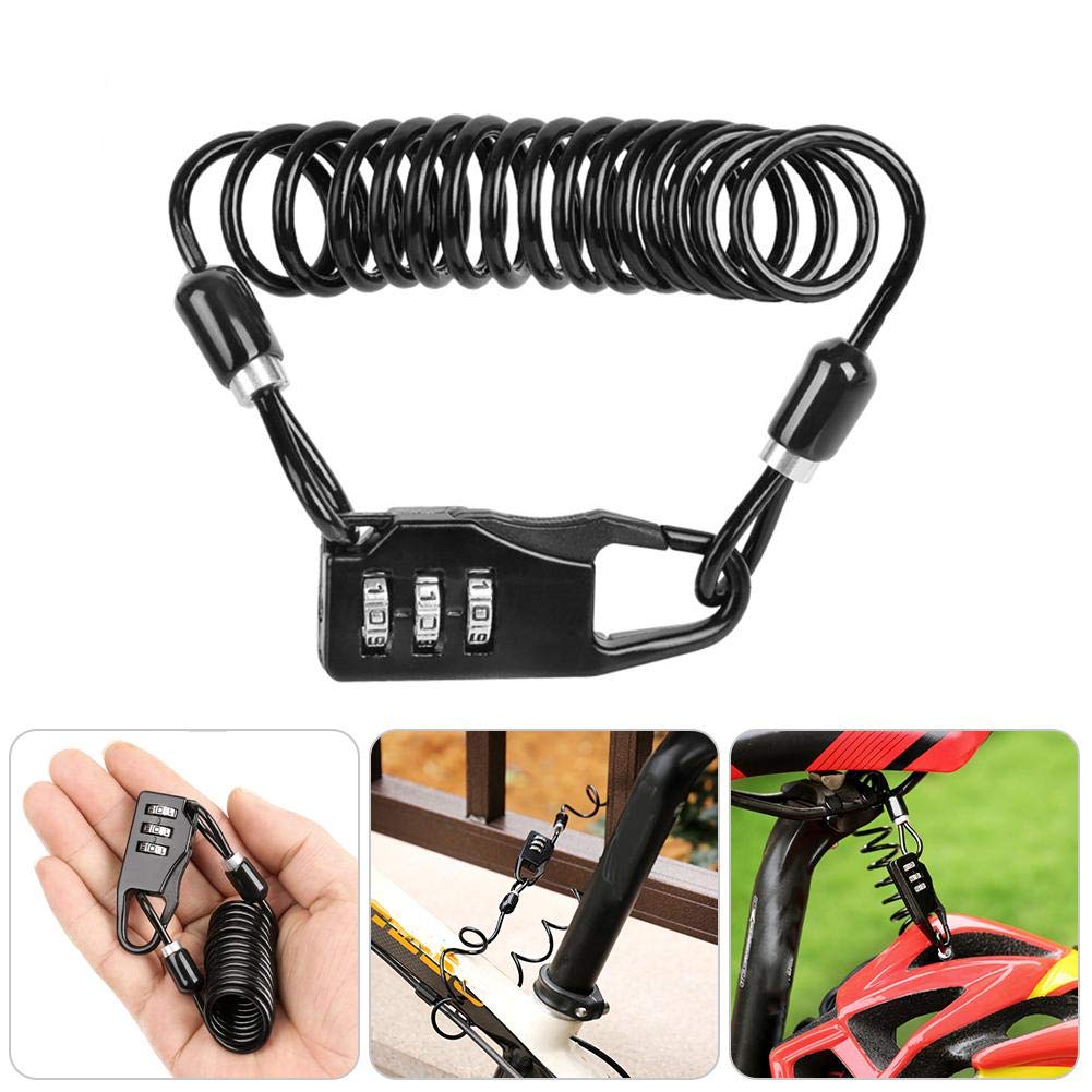 Keenso Portable Mini Bike Lock Heavy Duty Anti Theft Locks Motorcycle Bike Steel Wire Three Digit Password Lock Ride Other