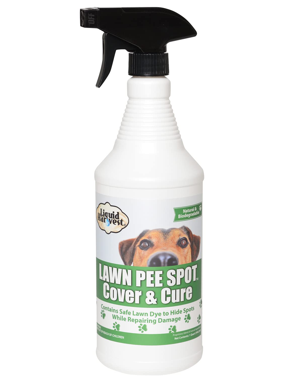 Liquid Harvest Lawn Pee Spot Cover & Cure β Ready to Use 32 Ounces β Cover & Cure Brown Spots Caused by Canines
