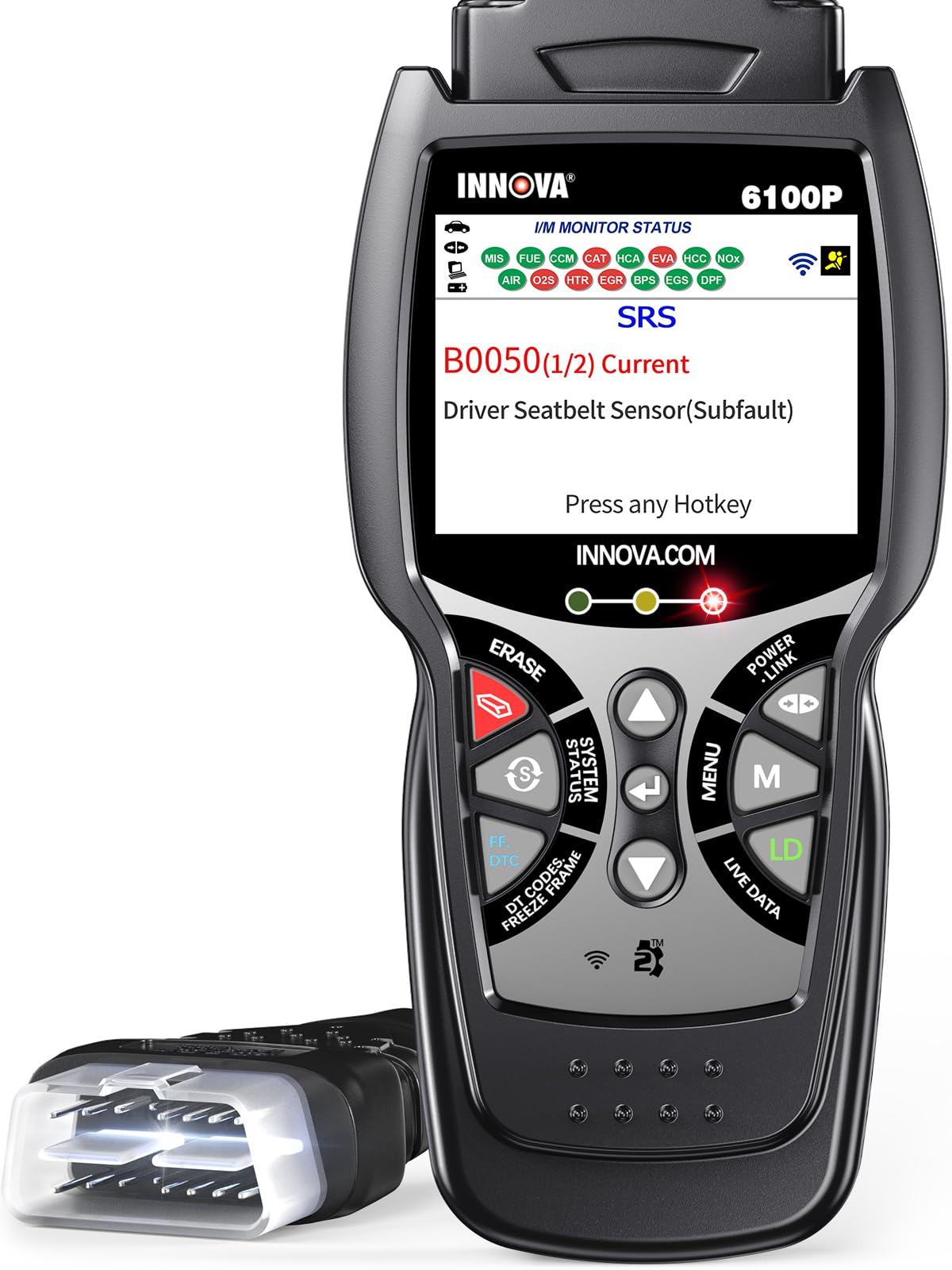 INNOVA 6100P OBD2 Scanner ABS SRS Transmission, Car Code Reader Diagnostic Scan Tool with Oil Reset, Battery & Alternator Test, Full OBD II, Live Data