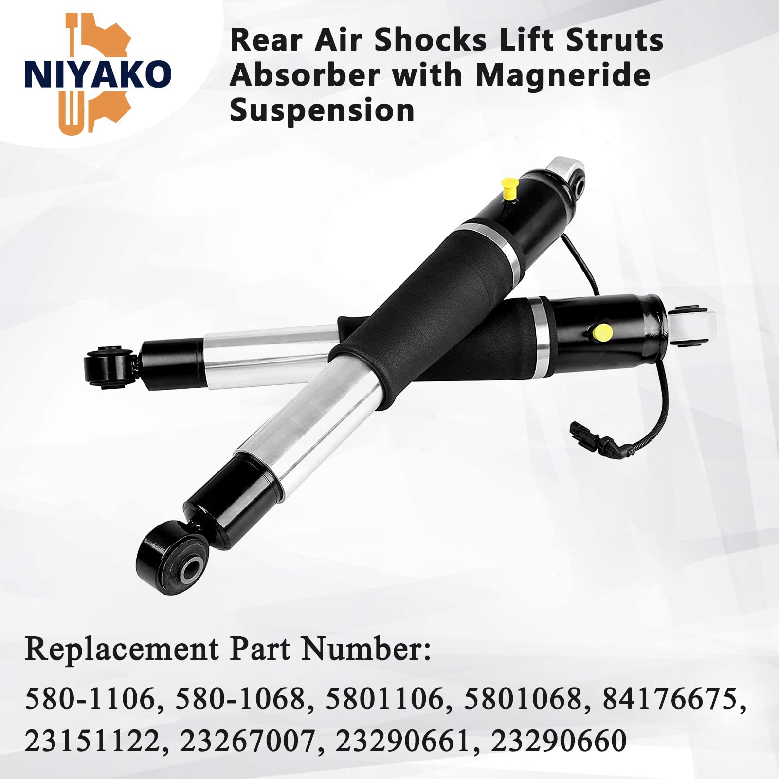 Niyako Rear Air Shock Absorbers Replacement# πππ-ππππ ππππππππ ππππππππ ππππππππ ππππππππ Fit 2015-2021 Chevy Tahoe Suburban Cadillac Escalade ESV GMC Yukon XL
